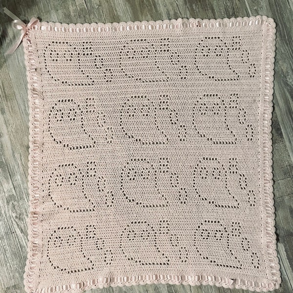 Ghost Blanket Crochet Pattern | Filet Crochet Baby Blanket Pattern ...