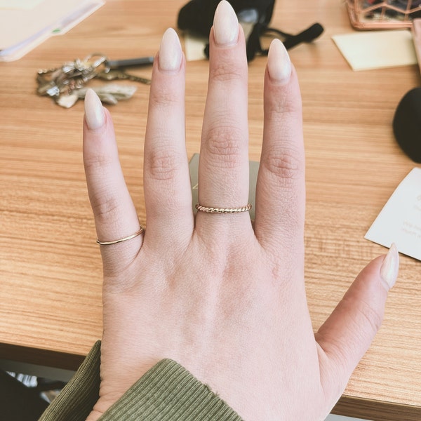 14k Gold Filled Ring, Gold Stackable Rings, Dainty Gold Ring Set, 14k ...