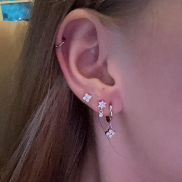 Gold Plated Earring Stack, Silver Earring Stack, Sterling Silver ...