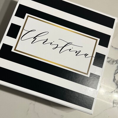 Gift Box White Confetti Box Round White Hat Box Custom Bridesmaid Gift ...