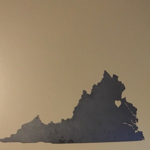 Metal State of Virginia With Heart Custom Sign Steel Wall - Etsy