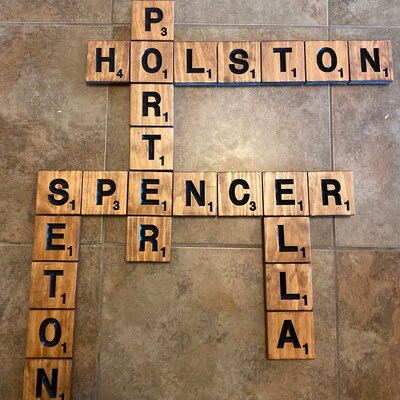 Small Scrabble Tiles Large Letter Tiles Carved - Etsy