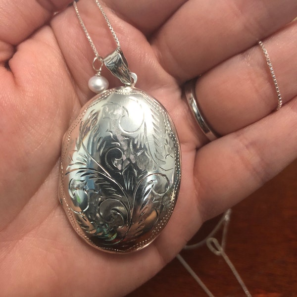 Wonderfully Large Sterling Silver Locket ~ Large Sterling Silver Locket ...