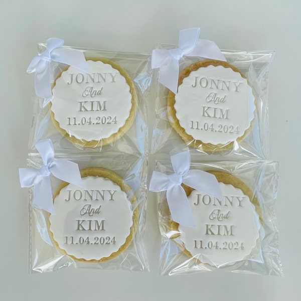 CUSTOM Wedding Names and Date Cookie Biscuit Stamp (fits M&S ...