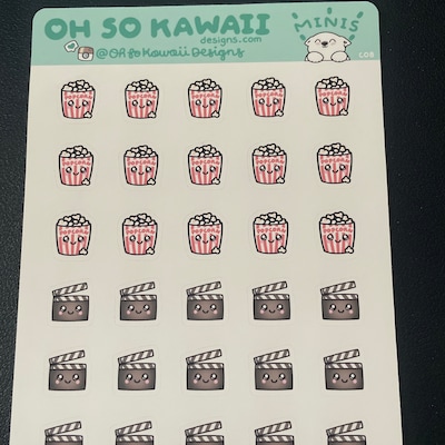 Kawaii Movie Planner Stickers Movie Stickers Movie Night - Etsy
