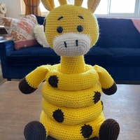 Stacking toy giraffe crochet pattern English, montessori giraffe ...