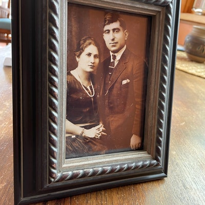 Dark Silver Brass 5x7 Stelliform Embossed Black Handmade Plastic ...