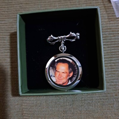 Groom Gift Wedding Lapel Pin Custom Photo Lapel Pin Boutonniere Photo ...