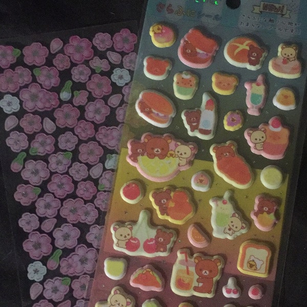 C39 New Rilakkuma Puffy Seal Sticker Sheet - Etsy