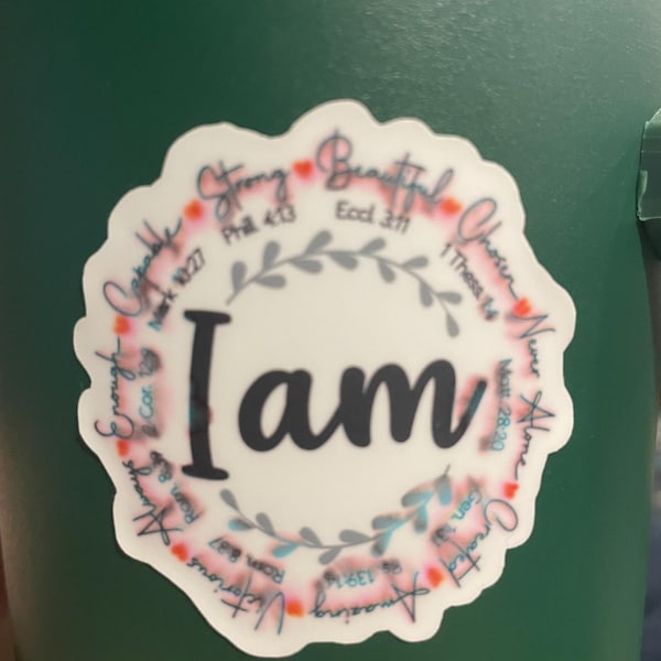 I Am Sticker, Affirmation Stickers, Clear Laptop Sticker, Water Bottle ...