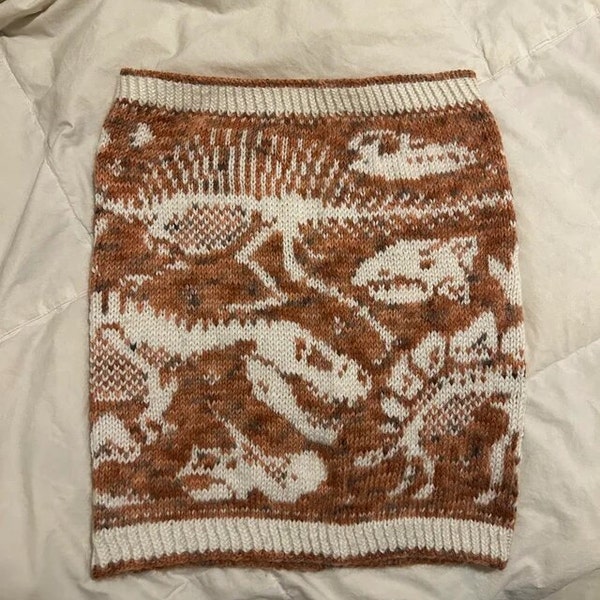 Fossil Frenzy Cowl Pattern, Dinosaur Cowl, Knitting Pattern, Digital ...