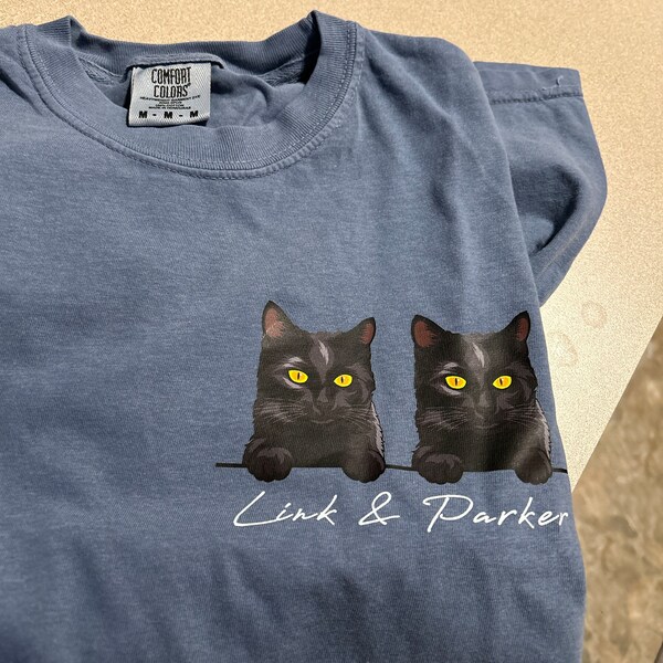 Custom Cat Shirt, Comfort Colors Shirt, Personalized Cat Shirt, Cat ...