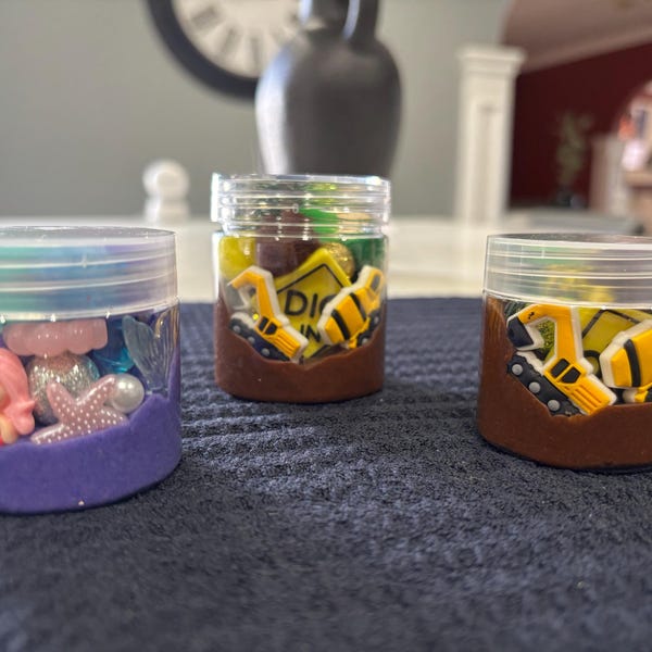 Construction Playdough Jar Kit, Playdough Birthday Party Favor Grab Bag ...
