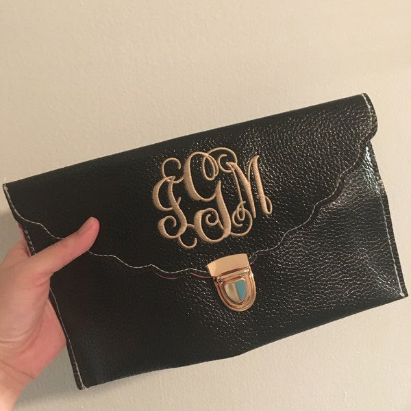 Monogrammed Clutch/crossbody Purse, Embroidered Bridesmaid Gift ...