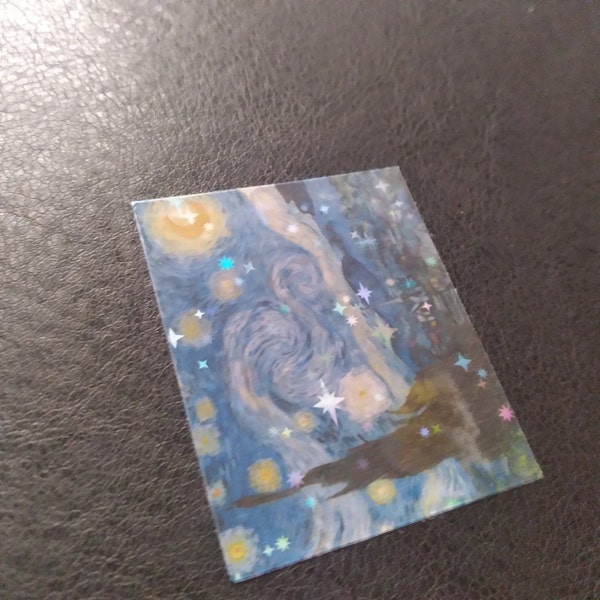 Holographic Starry Night Sticker, Waterproof Vinyl Sticker, Fine Art by ...