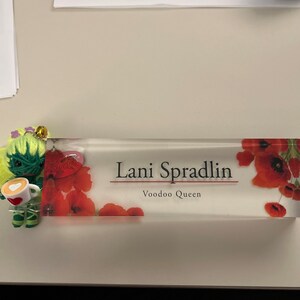 Personalized Desk Name Plate for Office Desk Printed on Acrylic Glass ...