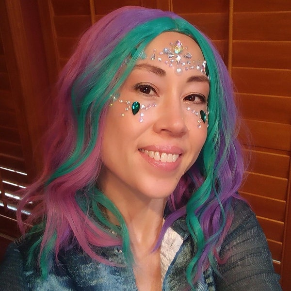 Jen Cosplay Wig - Long Wavy Blonde Wig With Highlights and Bangs ...