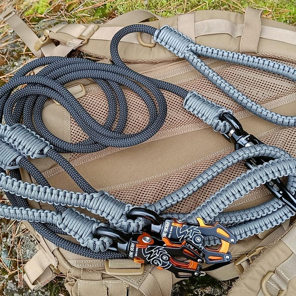 Crossbody Climbing Rope Dog Leash, Hands Free Dog Leash With Custom ...