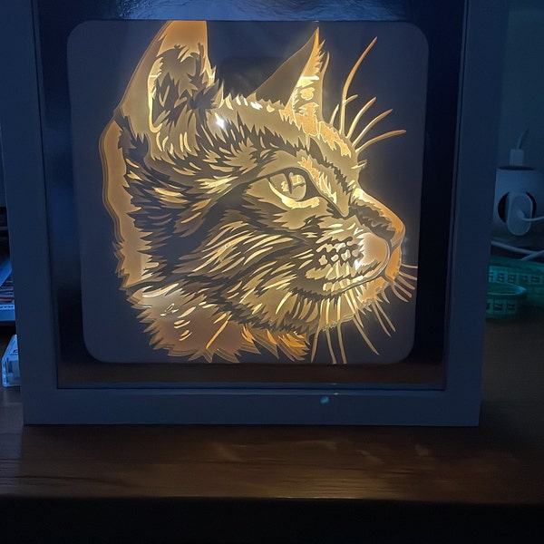 Cats Paper Cut Light Box Template, Shadow Box, 3D Papercut Lightbox Svg ...