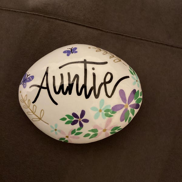 Be Still Hand Painted Rock, Lupine Painted Rock, Bible Verse Rock ...