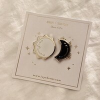 Sun and Moon Enamel Pin Set - Etsy Canada