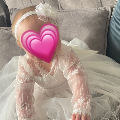 Baby Tiara Hair Band for Baptism Christening Lace and Pearls - Etsy UK