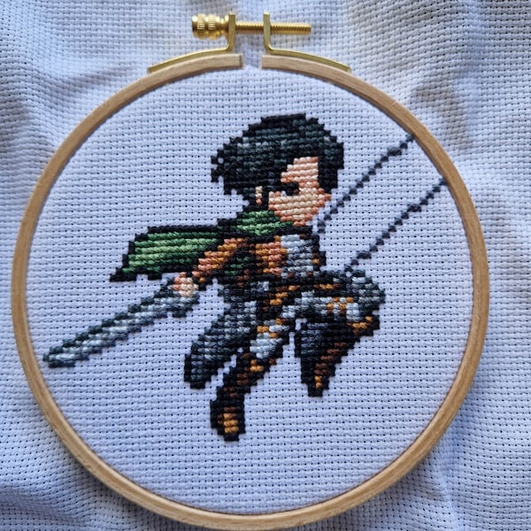 Anime Cross Stitch Pattern, Levi Cross Stitch Pattern, Manga Cross ...