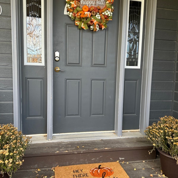 Fall Wreath, Pumpkin Wreath. Happy Fall Wreath, Thanksgiving Wreath ...