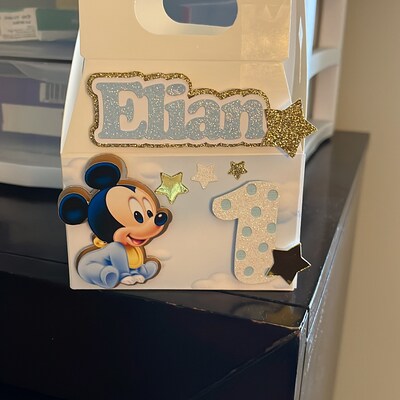 Baby Mickey Birthday Party Favor Box, Baby Mickey Birthday Theme, Baby ...