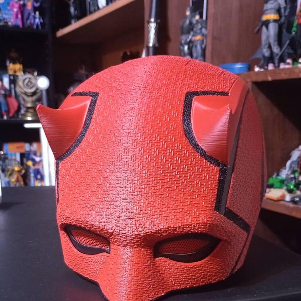 Daredevil Cosplay Mask – 3D Printed Red Helmet | Born Again Series ...