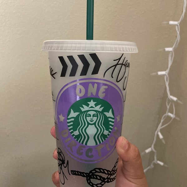 One Direction Starbucks Cup - 1D Tattoo Cold Cup - 1d Coffee Cup ...