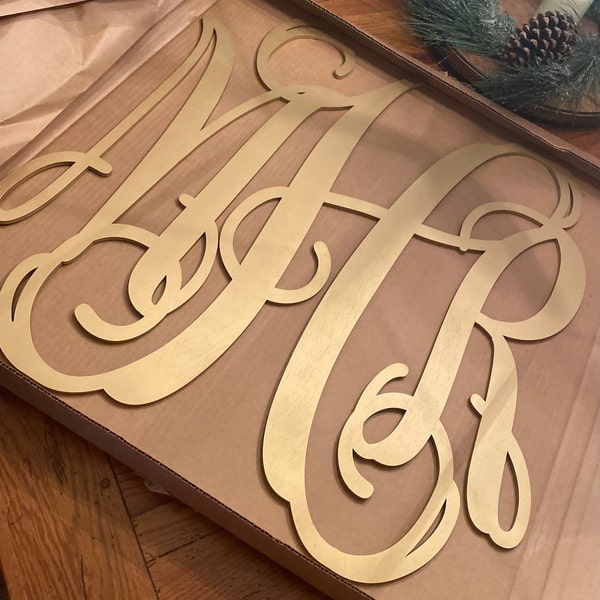 Painted Dorm Room Monogram - Monogram Wall Hanging - Wooden Initials ...