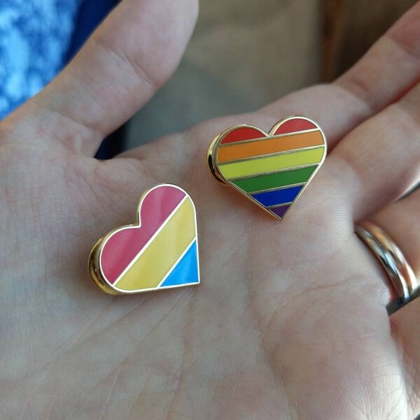Gay Pride Hard Enamel Pin LGBTQ Pride Flag Heart Pin for Jackets ...