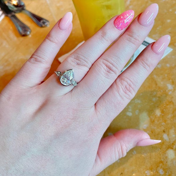 14K Gold Dutch Marquise Three Stone Ring, 2.4CT Dutch Marquise Cut ...