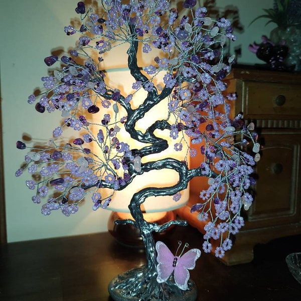 Coral Tree,beaded Tree,red Crystal Tree of Life,lucky Charm Tree of ...