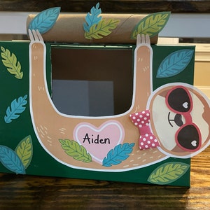Sloth Printable Box Kit DIY Valentine Box Decor Kit for Valentine's Day ...
