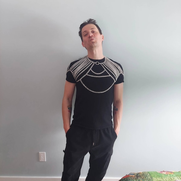 Body Chain Harness Men Gold Bodychain Man Harness Men Jewelry Larp ...