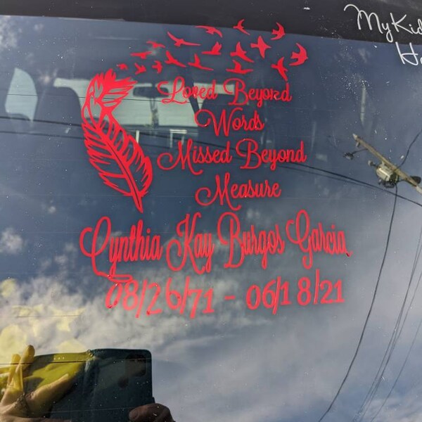 Loved Beyond Words, Missed Beyond Measure Car Decal, in Loving Memory ...