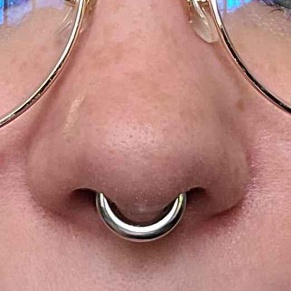 1 Pc-12g 10g 8g 6g ‣ 316L Stainless Steel • Septum Clicker Jewelry ...