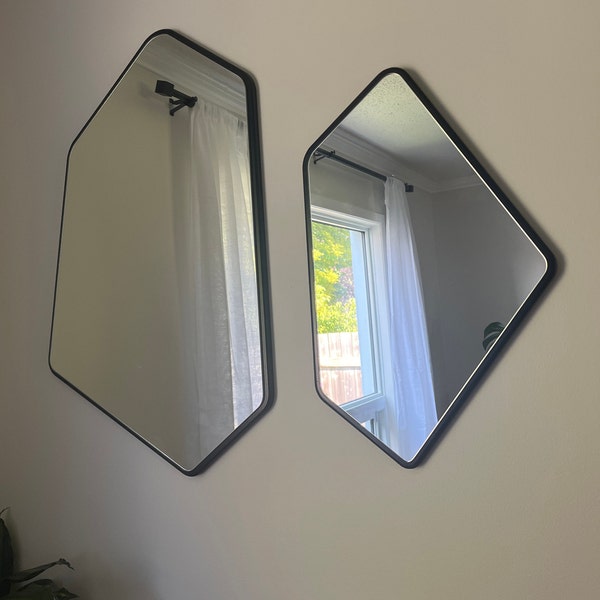 Irregular Bathroom Mirror, Asymmetrical Wall Mirror, Aesthetic Angled ...