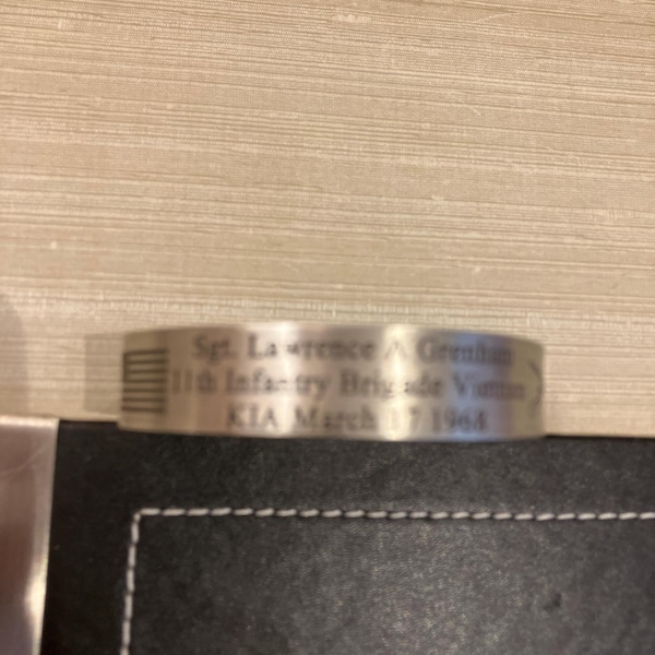 Custom Engraved Memorial Military Bracelet Military Black Stainless ...