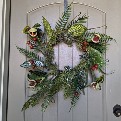 Sunflower Apple Eucalyptus Fall Front Door Wreath Red and - Etsy