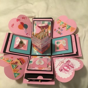 Explosion Box Greeting Card 2-8 Layers for Valentine's - Etsy