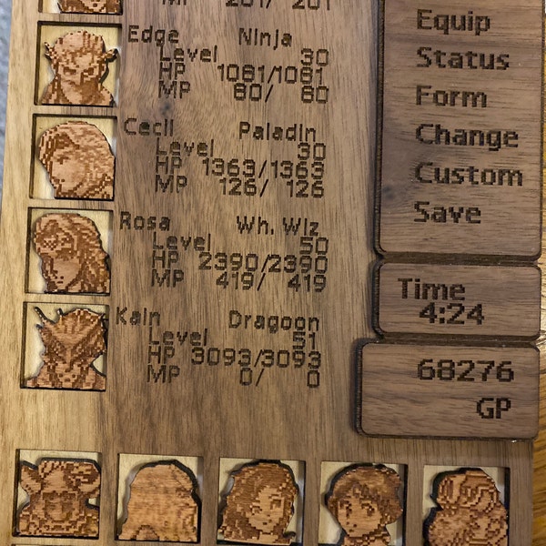 Custom Wooden Final Fantasy IV Menu Screen With Characters You Can Pick ...
