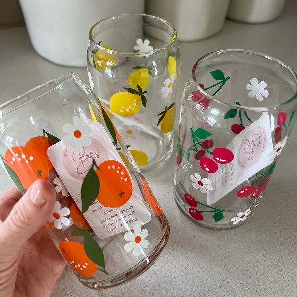 Boho Blueberry Beer Can Glass, Beer Can Glass, Beer Glass, Libbey Glass ...