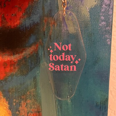 Custom Text Keychain Stocking Stuffer Acrylic Hotel Keychain Retro ...