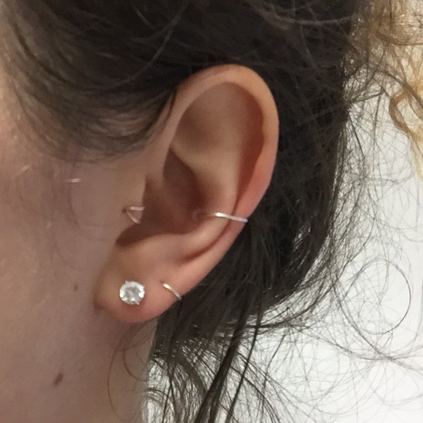 Conch Piercing Sterling Silver/gold Conch Earring Small Hoop Earrings ...