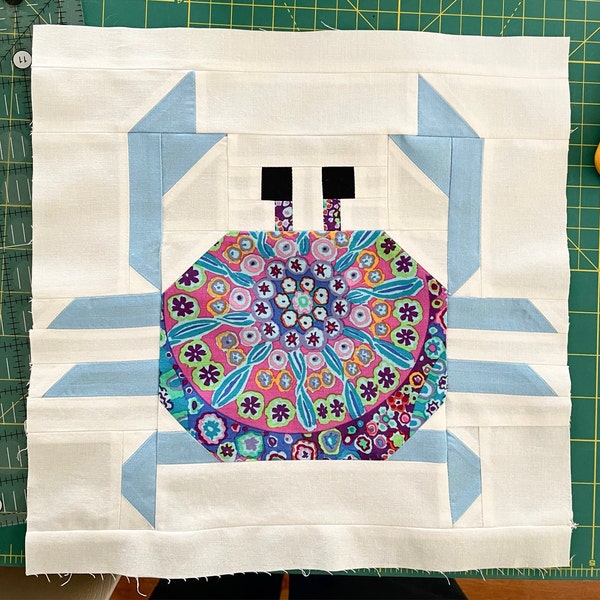 Crab Nautical Quilt Block Pattern, Machine Pieced, Digital PDF Instant ...
