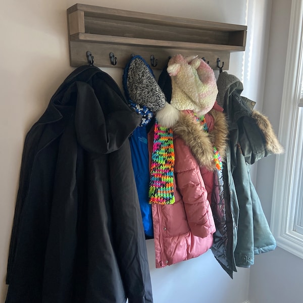 Coat Rack With Storage, Coat Rack With Cubby, Entryway Wall Organizer ...