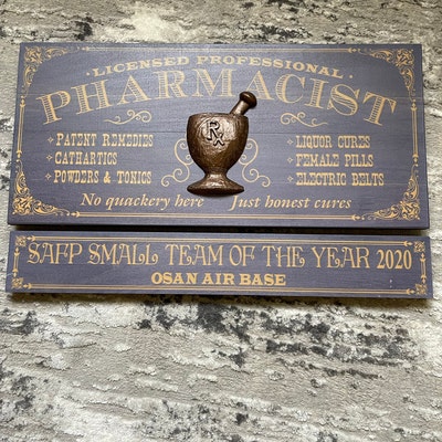 Pharmacist Wood Sign With Optional Personalization - Etsy